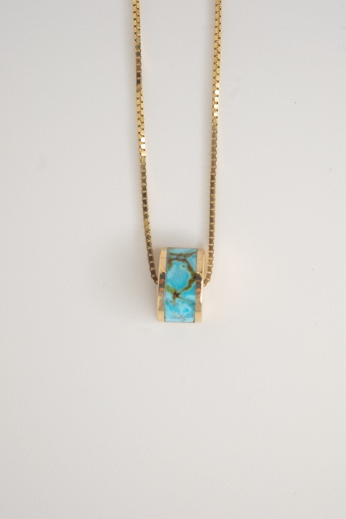 Luna Chain Slide in 14k Gold & Polychrome Turquoise – Recital
