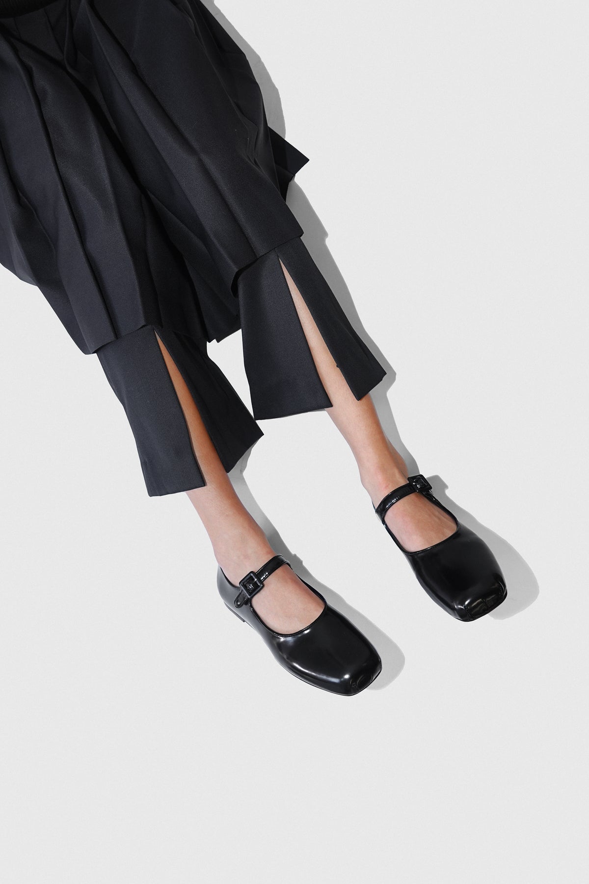 Sandy Liang | Mary Jane Pointe in Black Spazzolato Leather – Recital